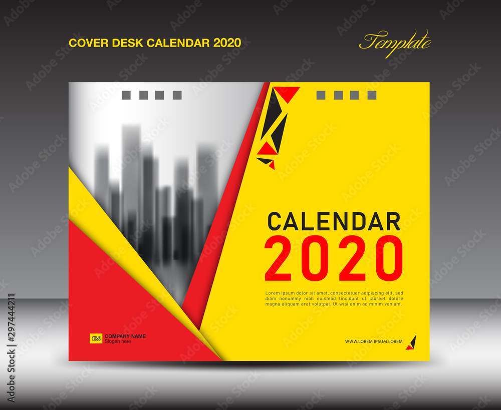 Cover Desk Calendar 2020 template, Cover Design, flyer template, ads ...