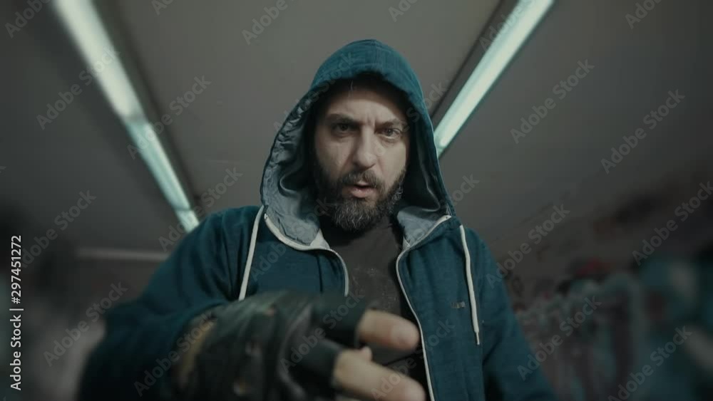 An eccentric controversial energetic male urban rapper.Portrait and ...