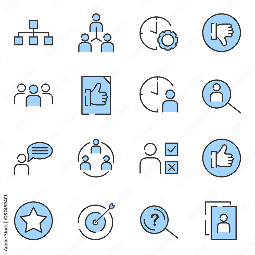 Team Work set icon template color editable. Team Work pack symbol ...