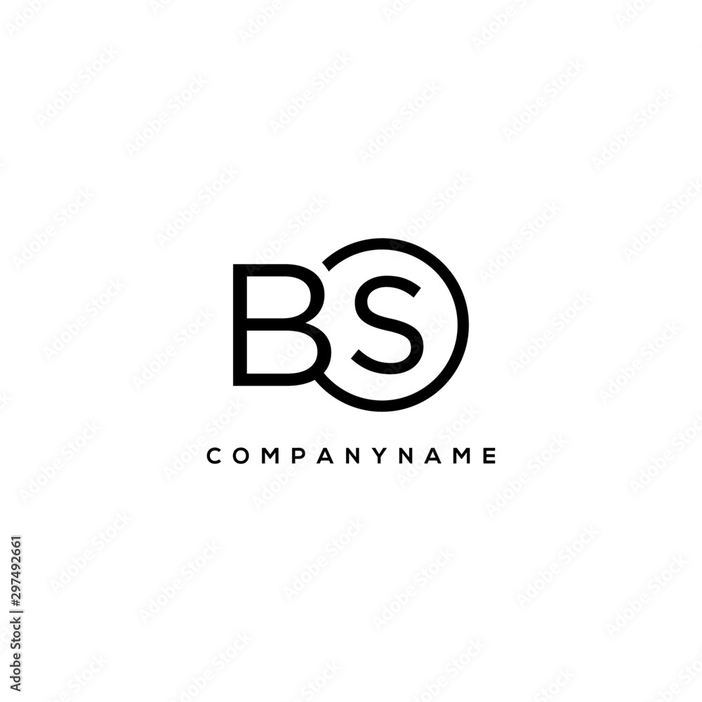 Initial Letter BS Logo With circle Template Vector. Stock Vector ...