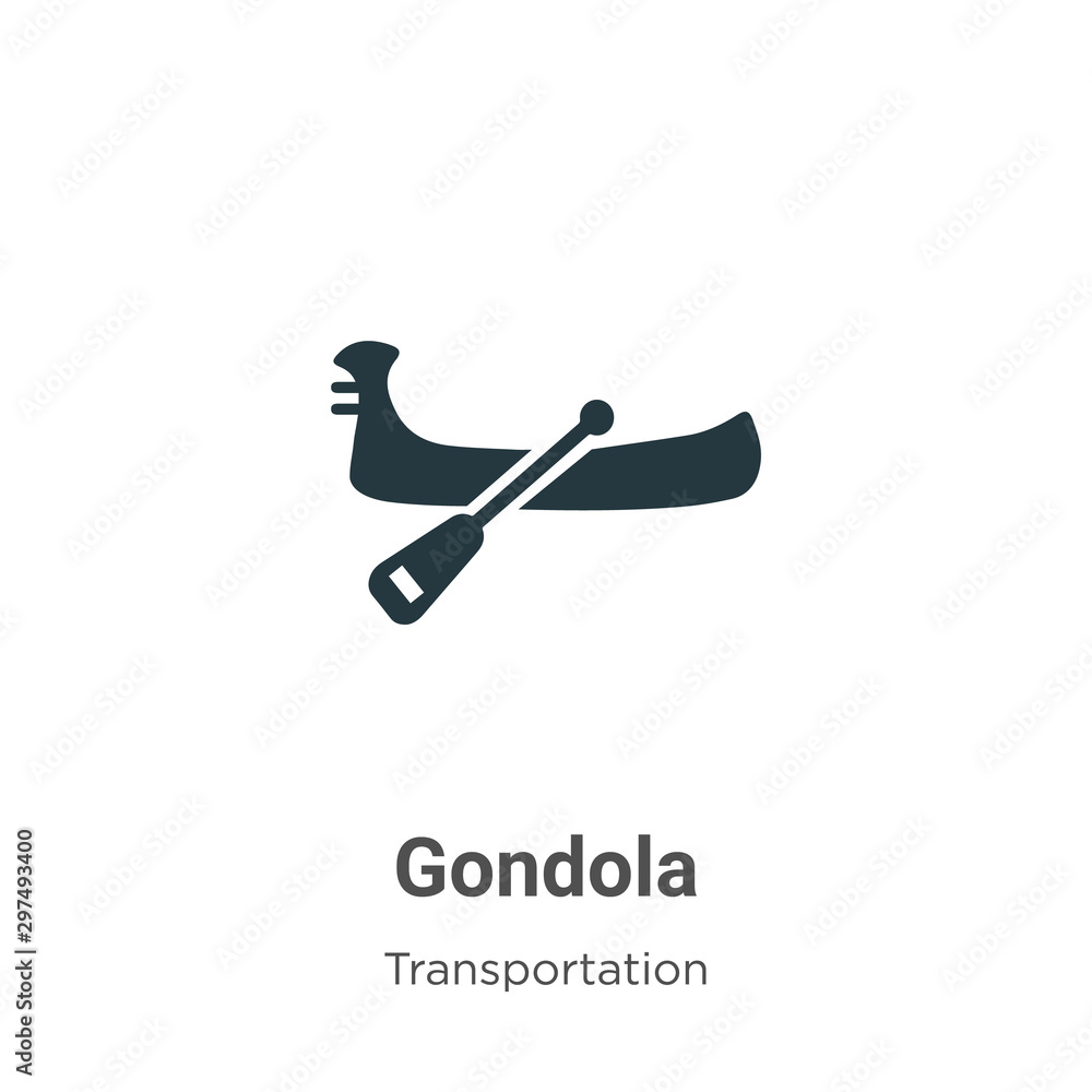Gondola vector icon on white background. Flat vector gondola icon ...
