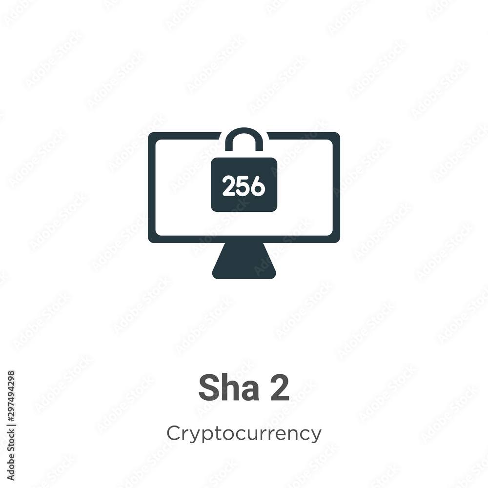 Vettoriale Stock Sha 2 vector icon on white background. Flat vector sha ...