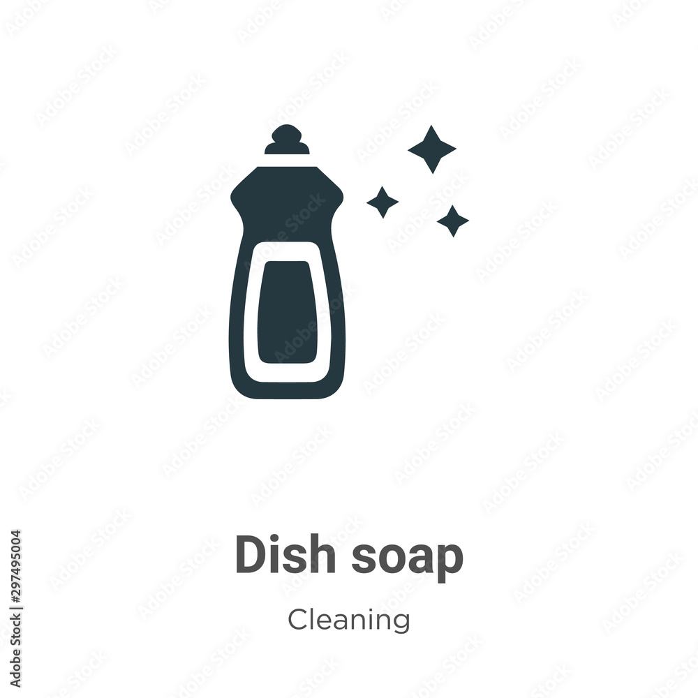 Dish soap vector icon on white background. Flat vector dish soap icon ...