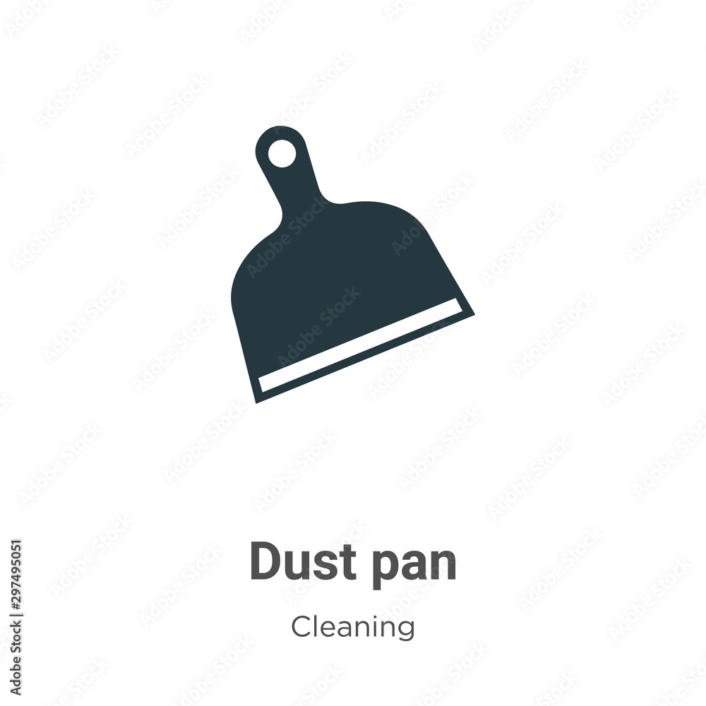 Dust pan vector icon on white background. Flat vector dust pan icon ...