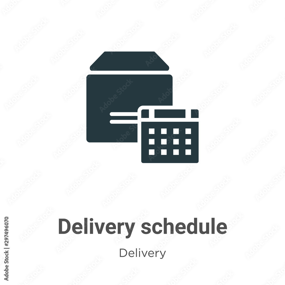 Delivery schedule vector icon on white background. Flat vector delivery ...
