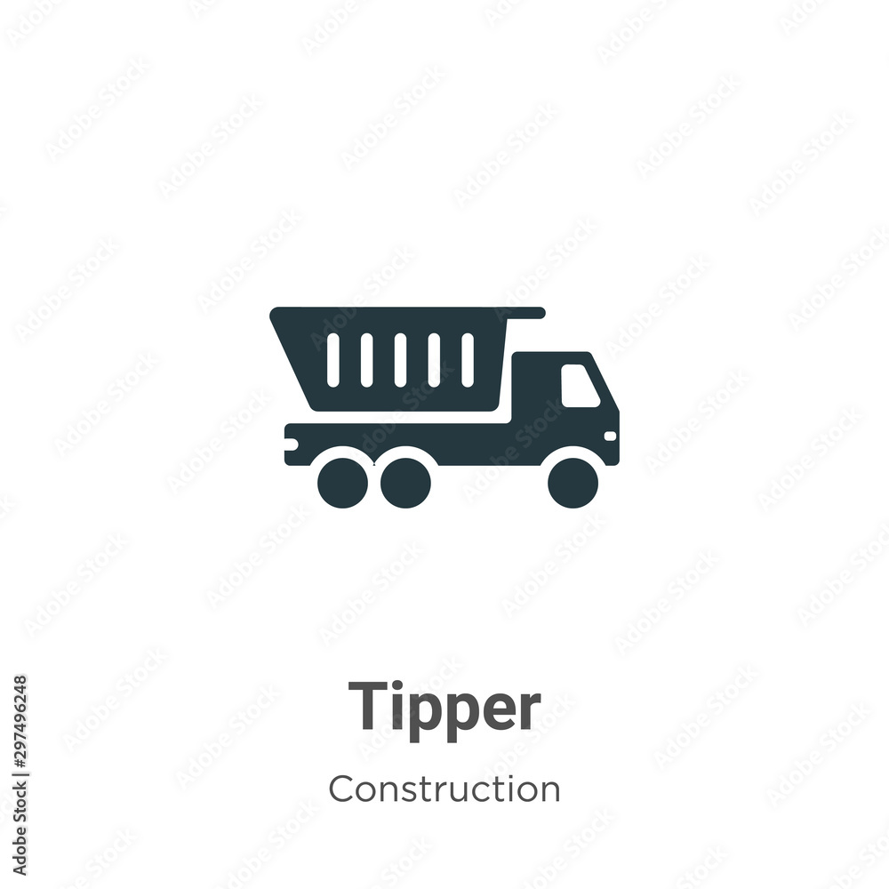 Tipper vector icon on white background. Flat vector tipper icon symbol ...