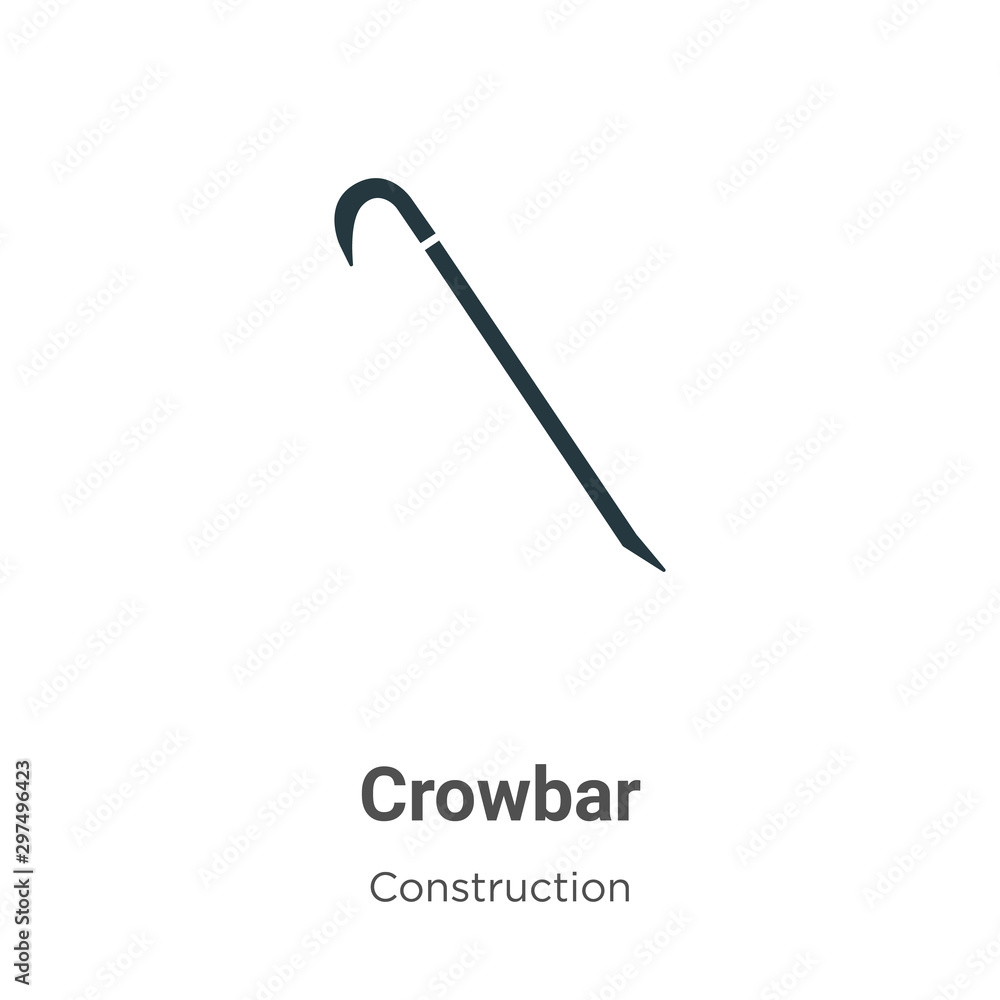 Crowbar vector icon on white background. Flat vector crowbar icon ...