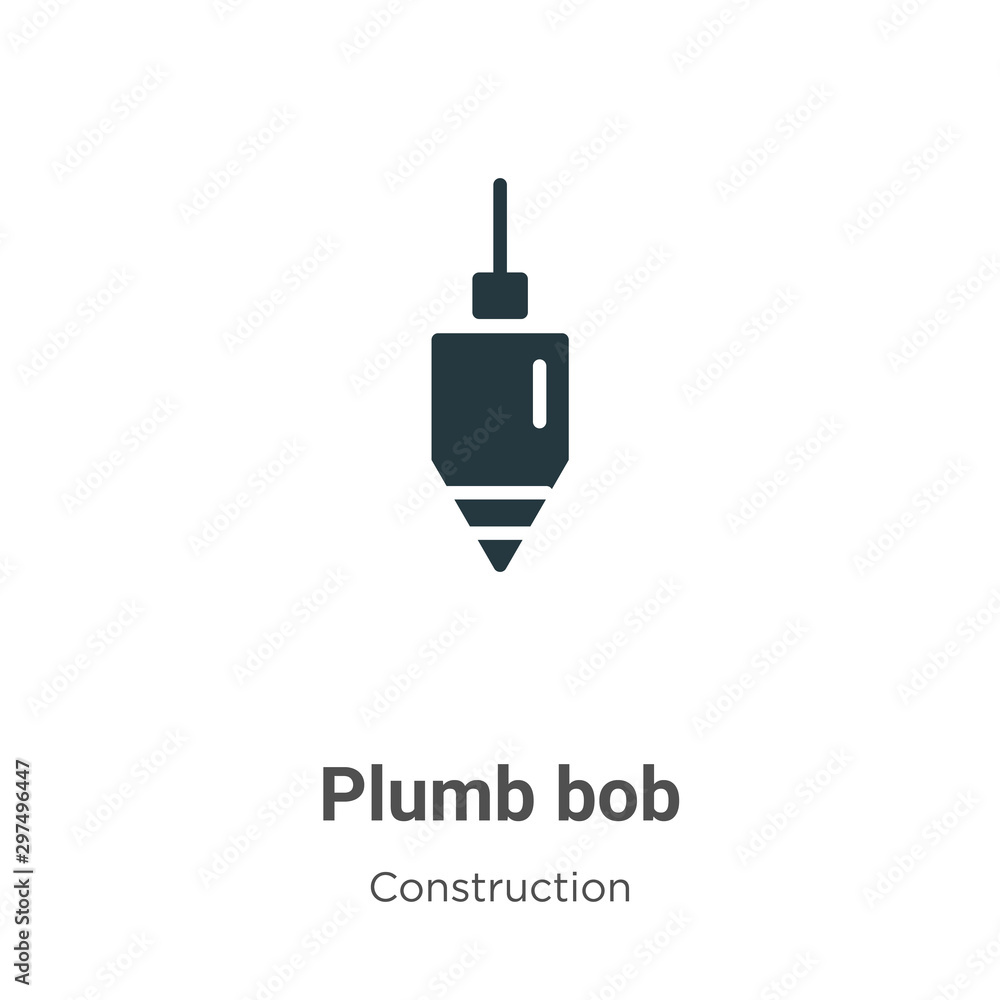 Plumb bob vector icon on white background. Flat vector plumb bob icon ...