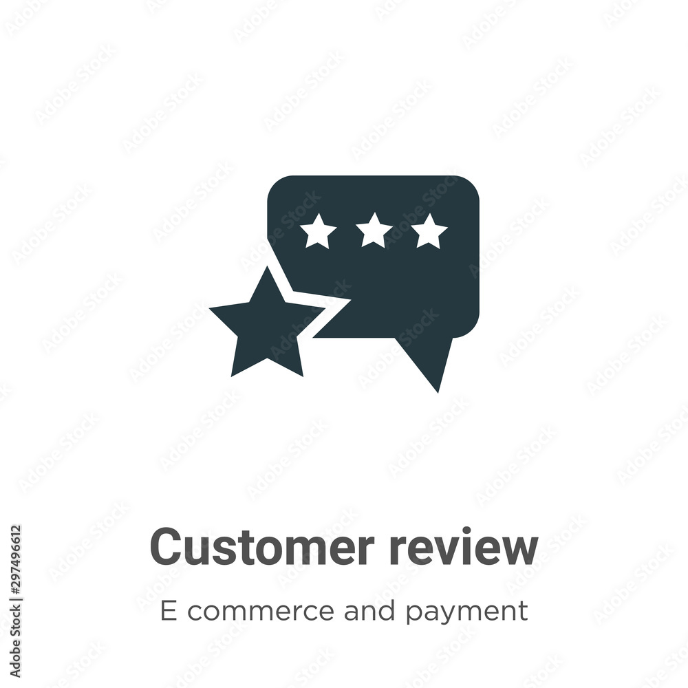 Customer review vector icon on white background. Flat vector customer ...