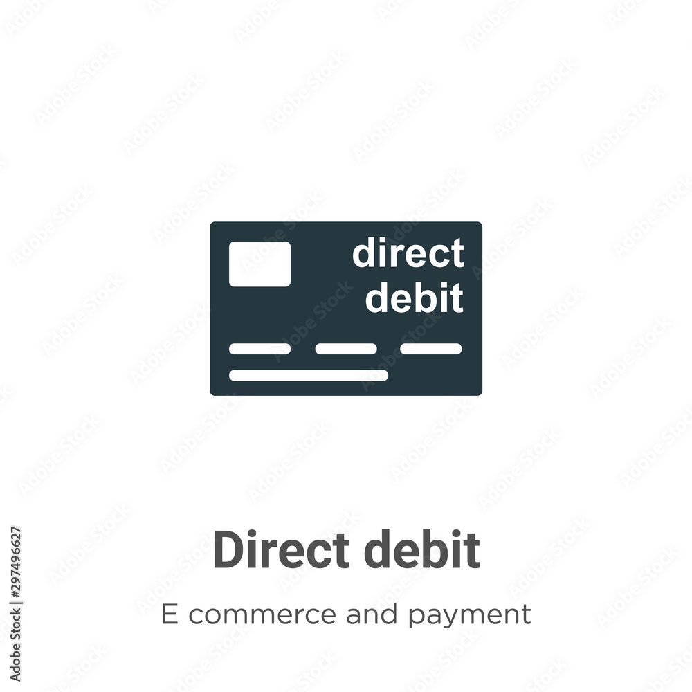 Direct debit vector icon on white background. Flat vector direct debit ...