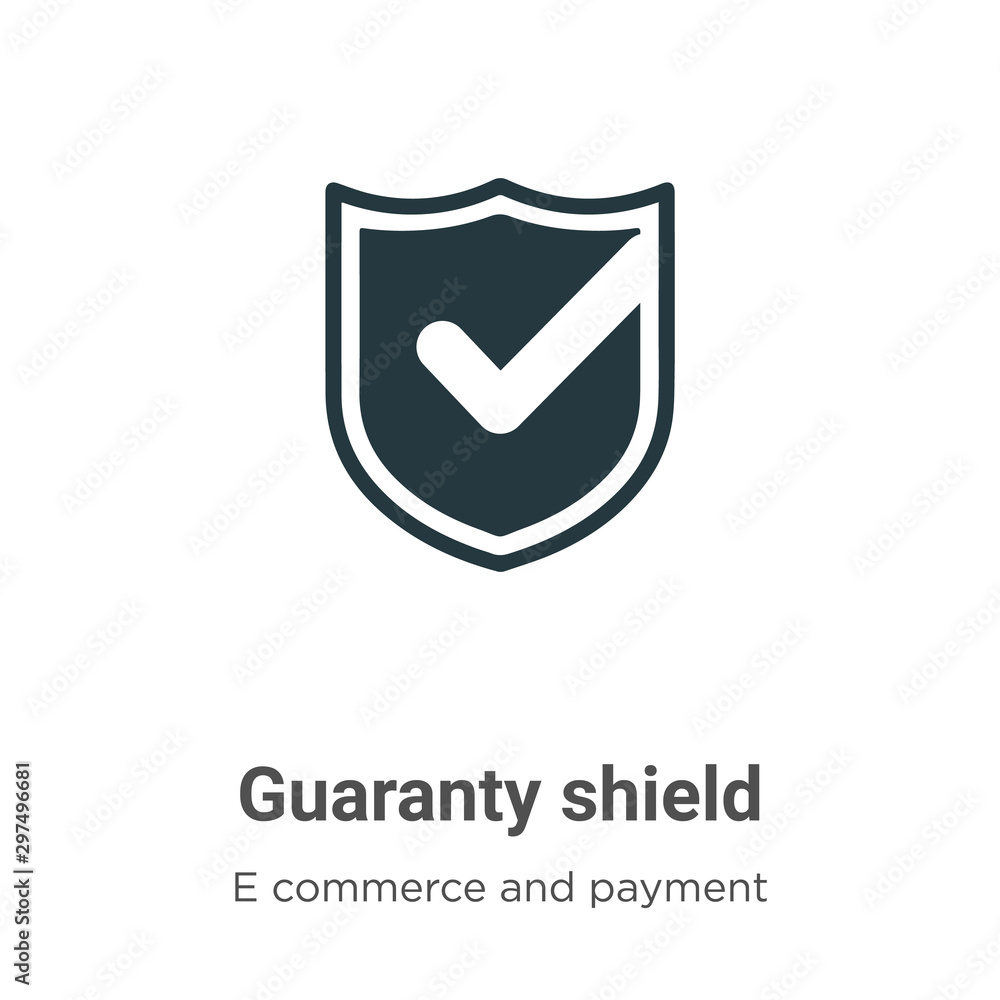 Guaranty shield vector icon on white background. Flat vector guaranty ...