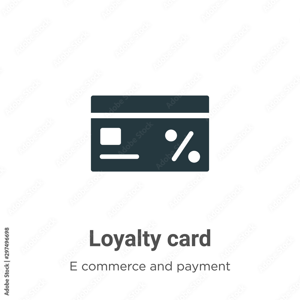 Loyalty card vector icon on white background. Flat vector loyalty card ...