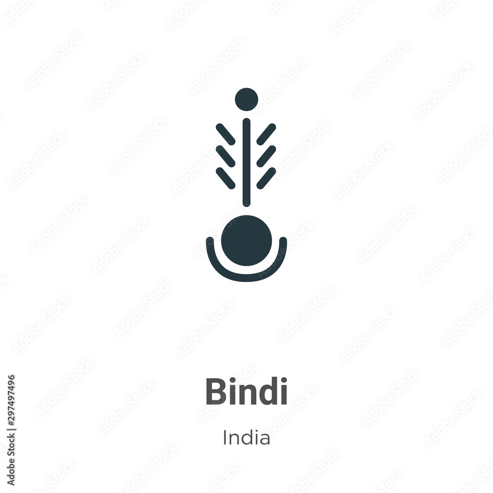 Bindi vector icon on white background. Flat vector bindi icon symbol ...
