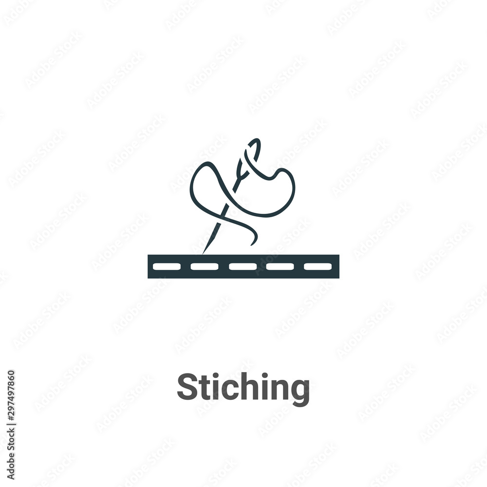 Stiching Vector Icon On White Background Flat Vector Stiching Icon