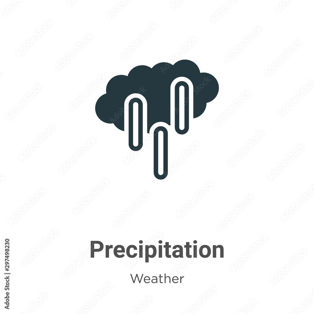 Precipitation vector icon on white background. Flat vector ...
