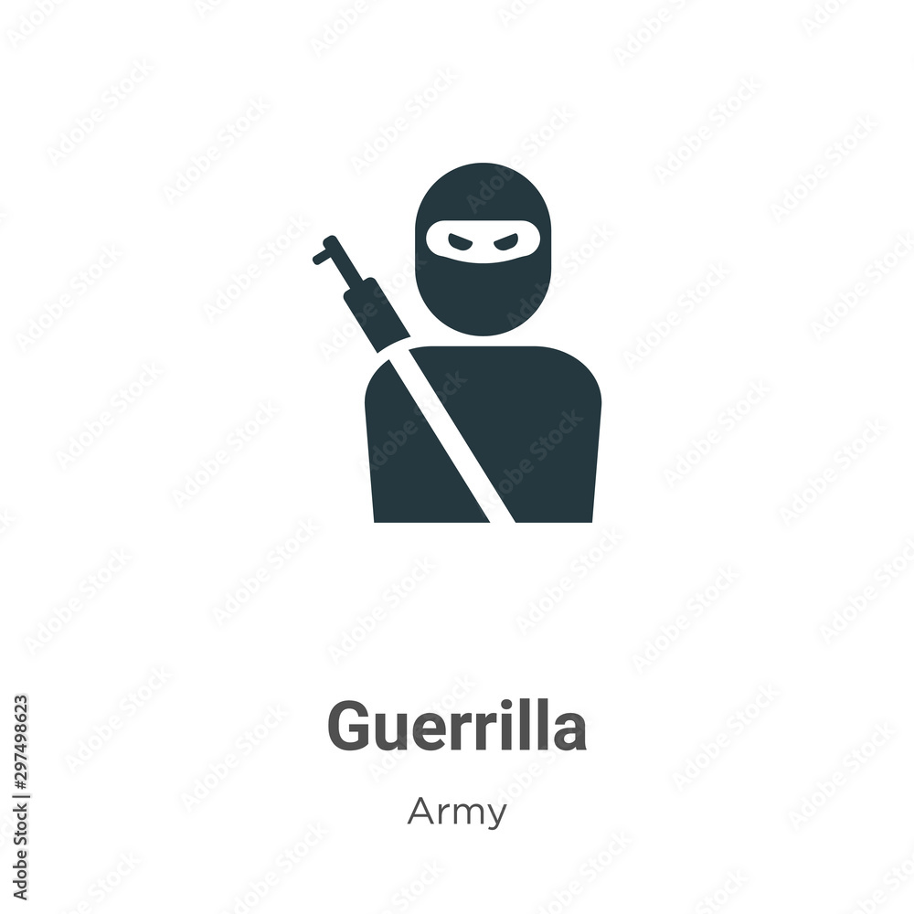 Guerrilla vector icon on white background. Flat vector guerrilla icon ...