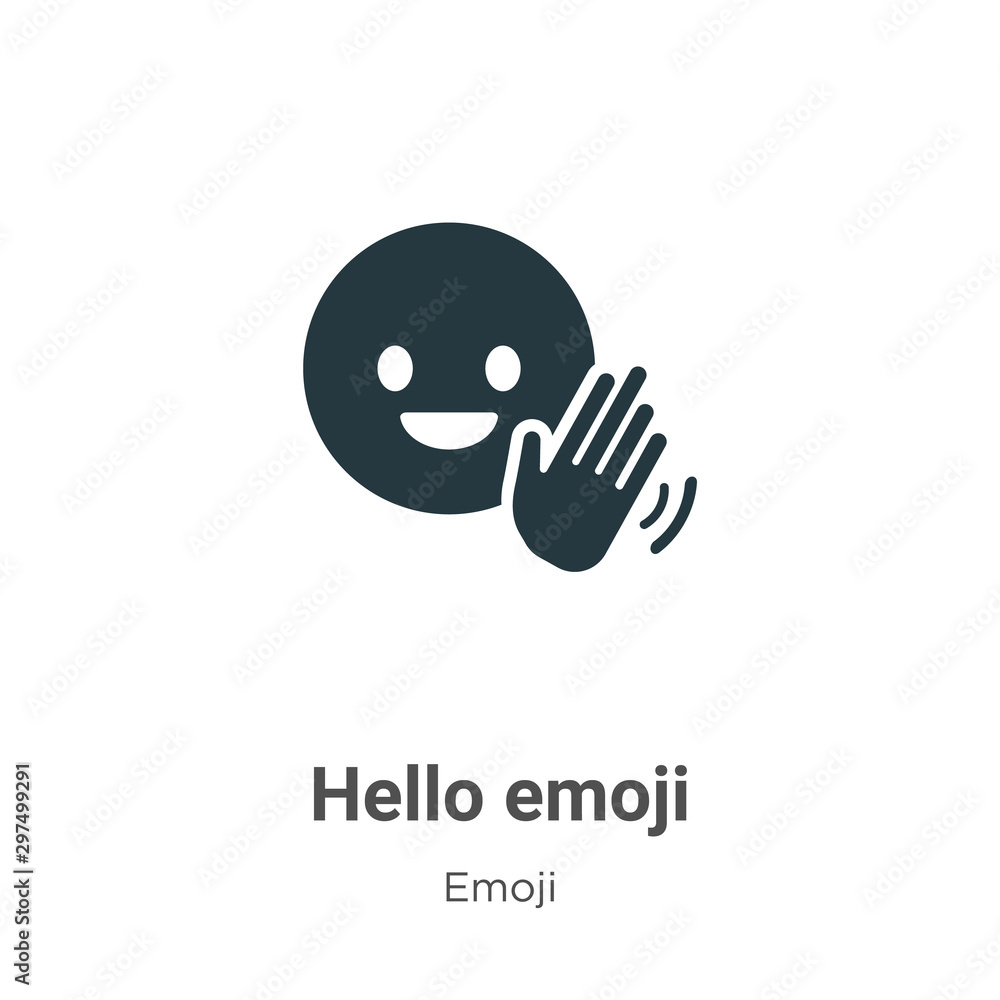 Hello emoji vector icon on white background. Flat vector hello emoji ...