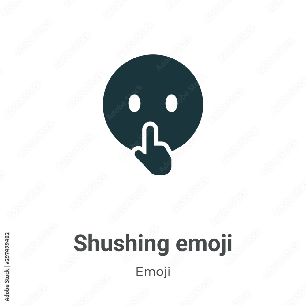 Shushing emoji vector icon on white background. Flat vector shushing ...