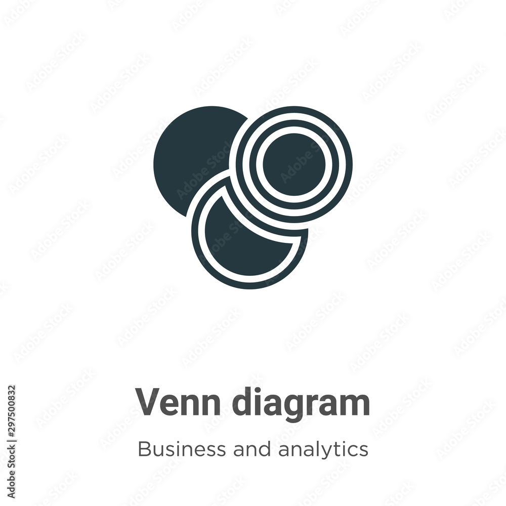 Venn diagram vector icon on white background. Flat vector venn diagram ...
