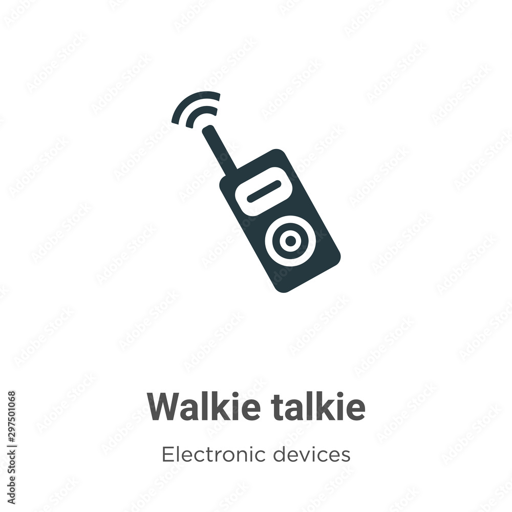 Walkie talkie vector icon on white background. Flat vector walkie ...