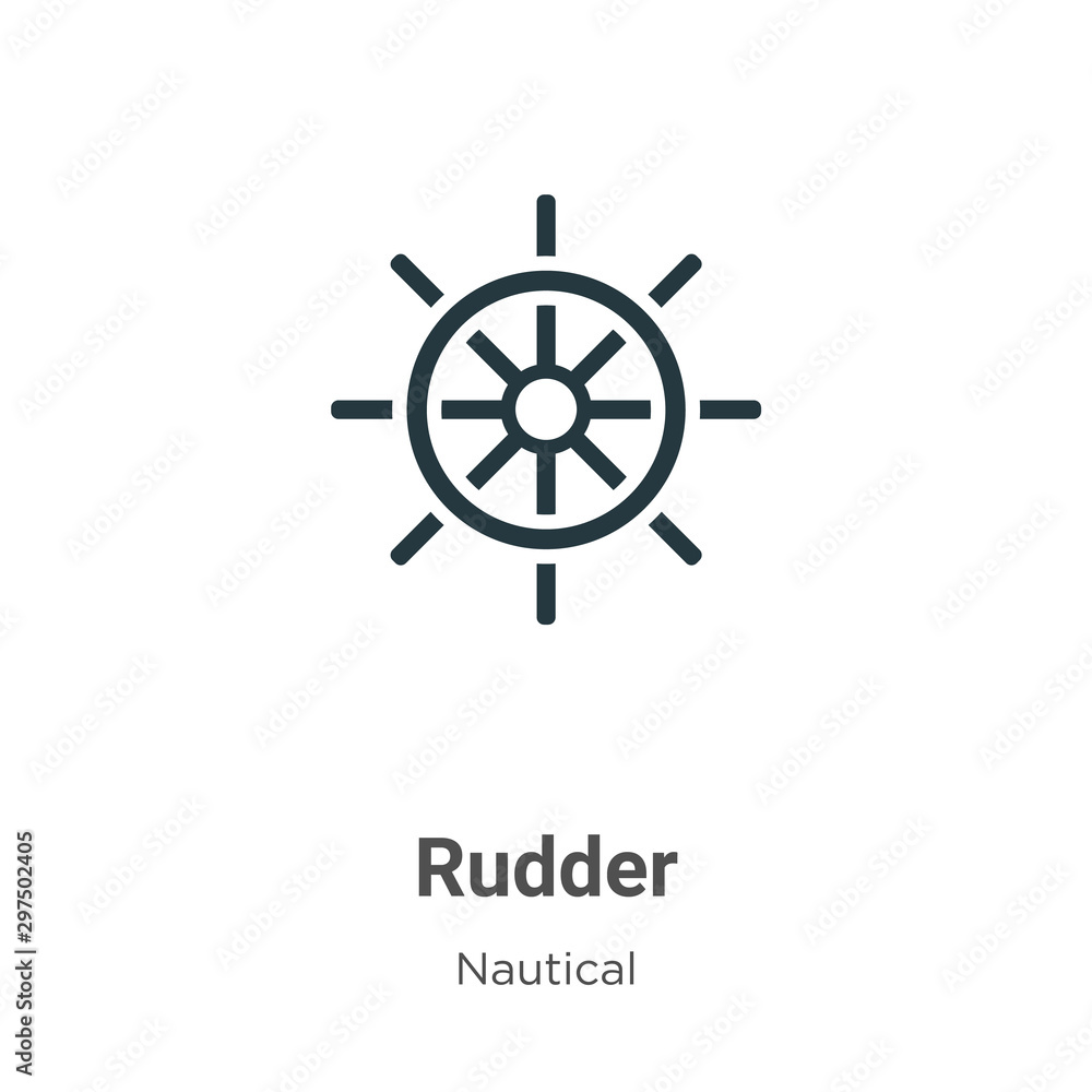Vecteur Stock Rudder vector icon on white background. Flat vector ...