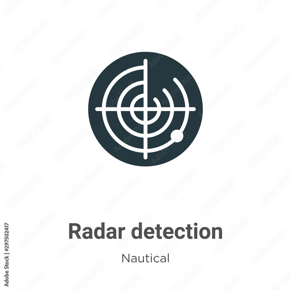 Radar detection vector icon on white background. Flat vector radar detection icon symbol sign ...
