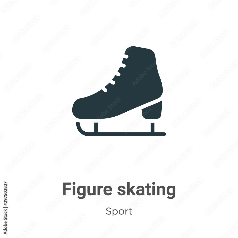 Figure skating vector icon on white background. Flat vector figure ...