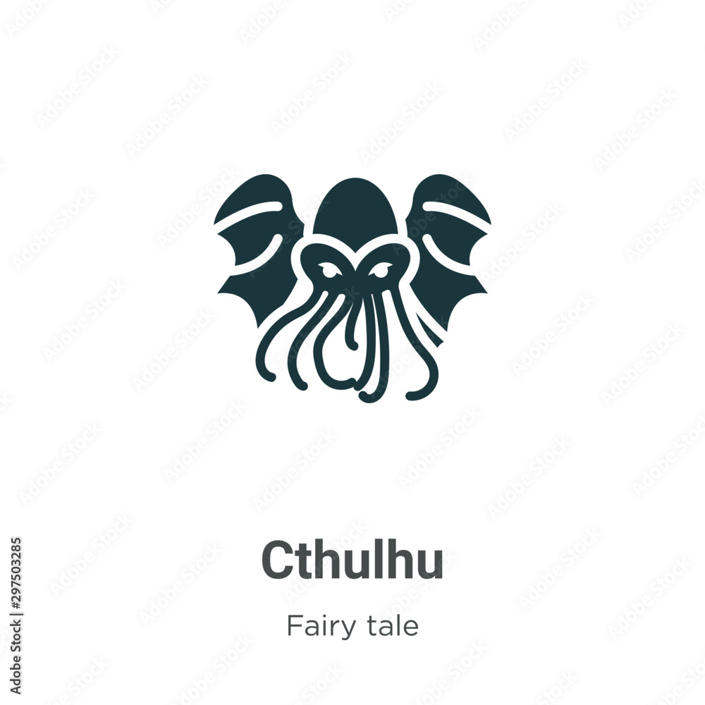 Cthulhu vector icon on white background. Flat vector cthulhu icon ...
