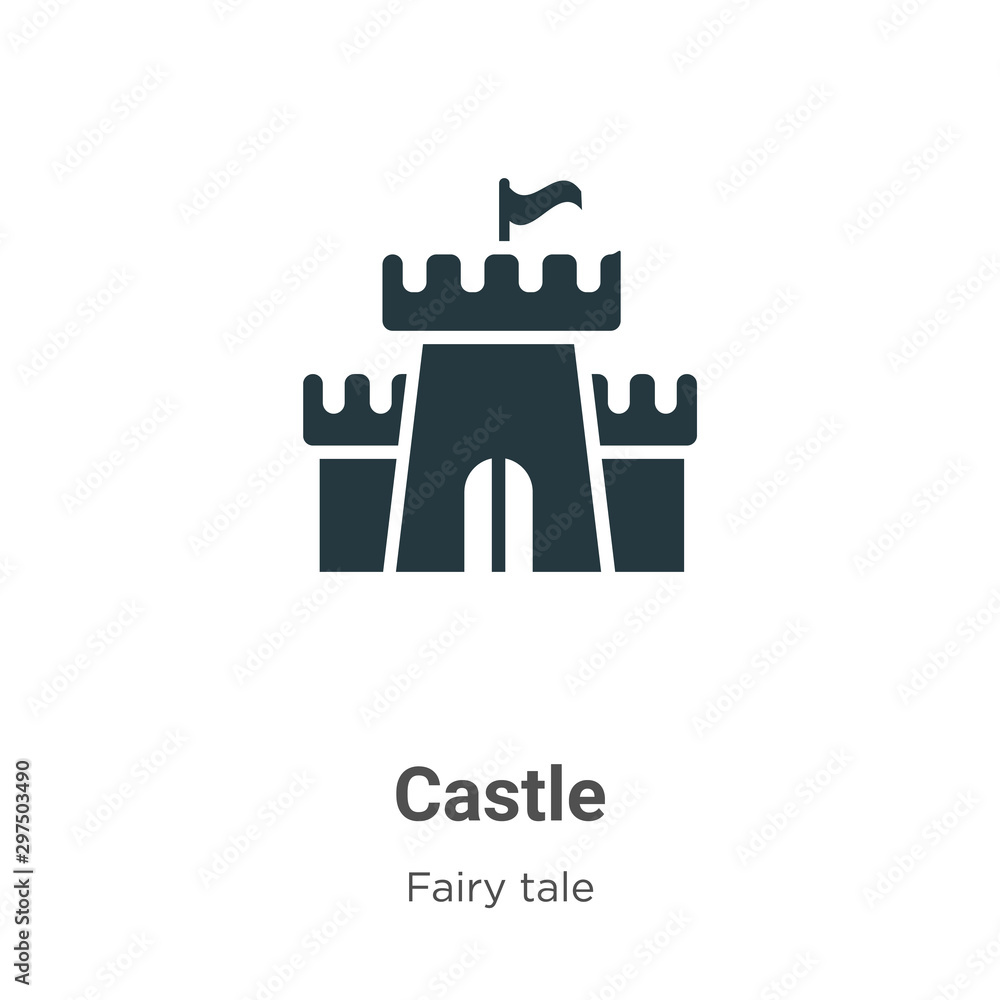 Castle vector icon on white background. Flat vector castle icon symbol ...