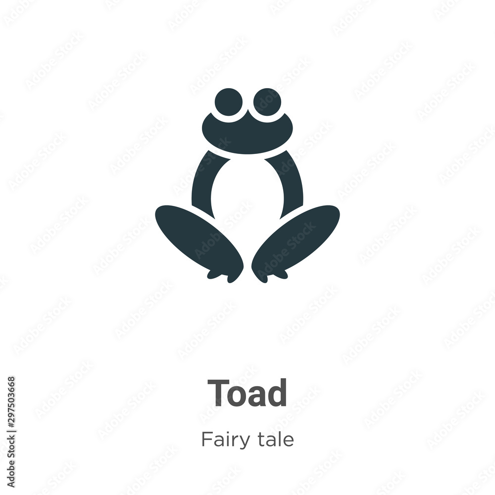 Toad vector icon on white background. Flat vector toad icon symbol sign ...