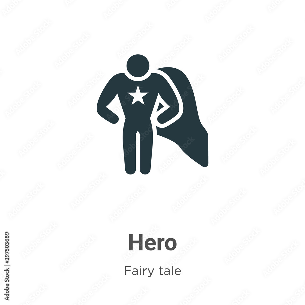 Hero vector icon on white background. Flat vector hero icon symbol sign ...