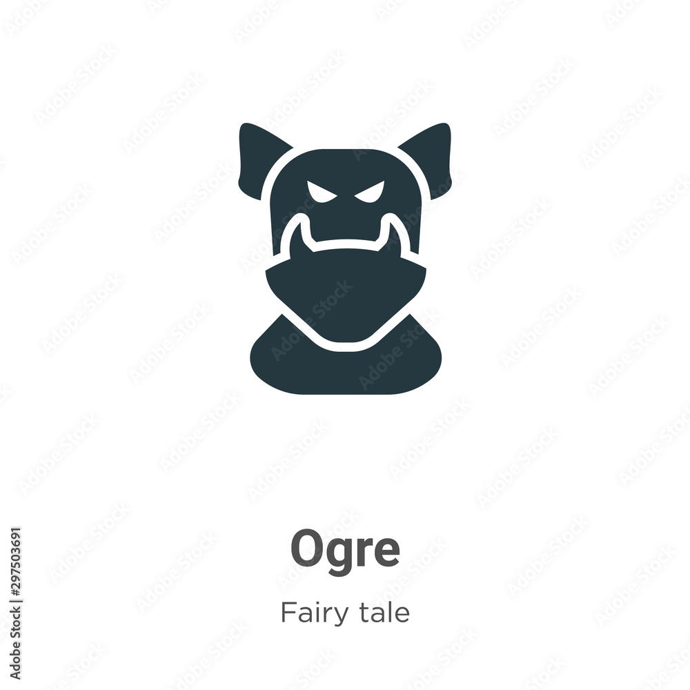 Ogre vector icon on white background. Flat vector ogre icon symbol sign ...
