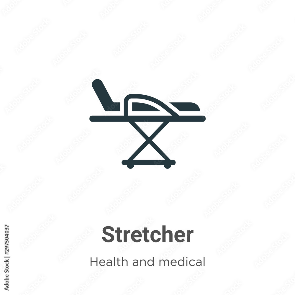 Stretcher vector icon on white background. Flat vector stretcher icon ...