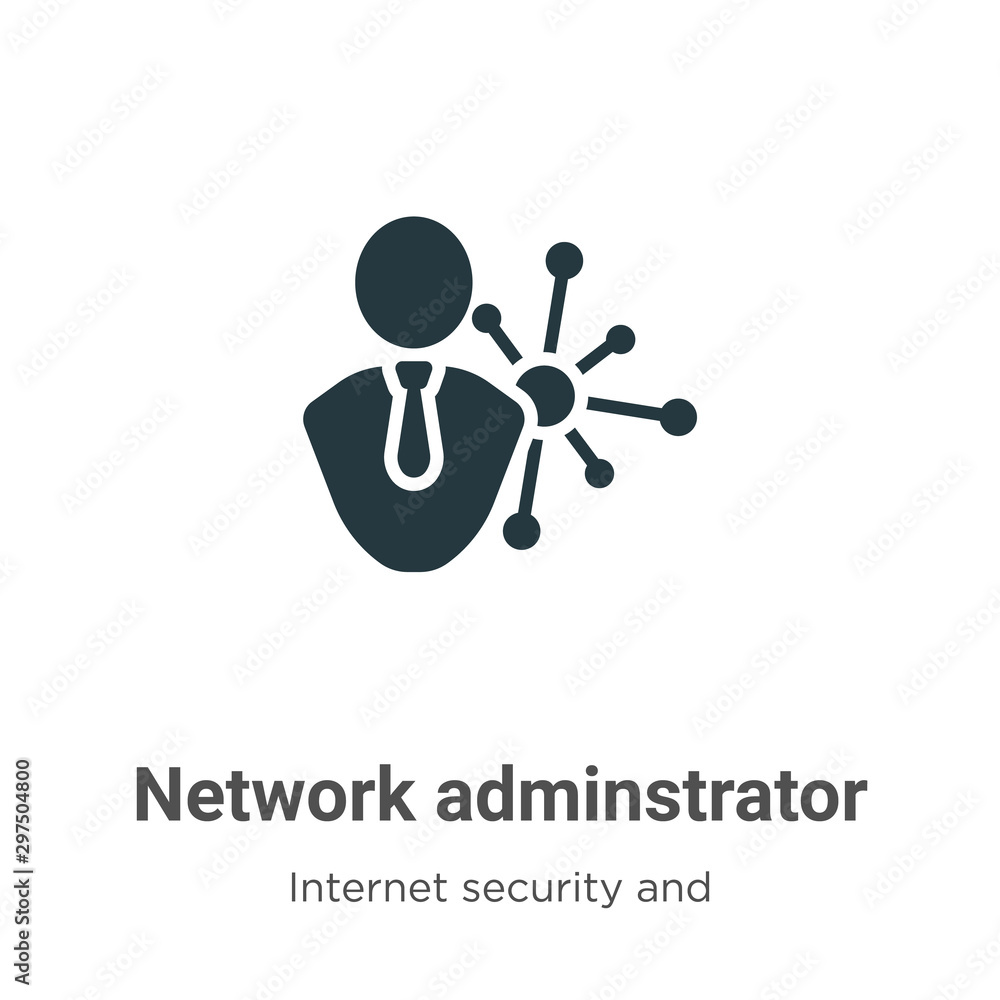 Network adminstrator vector icon on white background. Flat vector ...