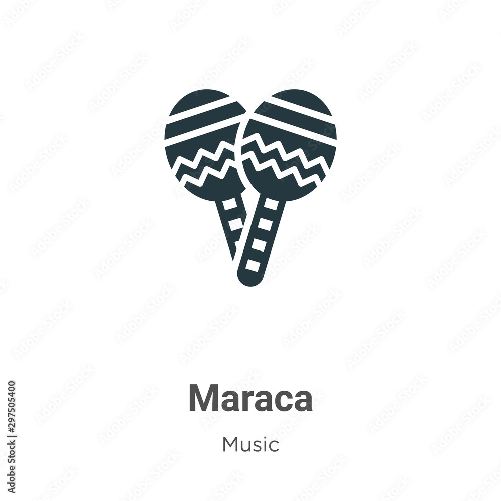 Maraca vector icon on white background. Flat vector maraca icon symbol ...