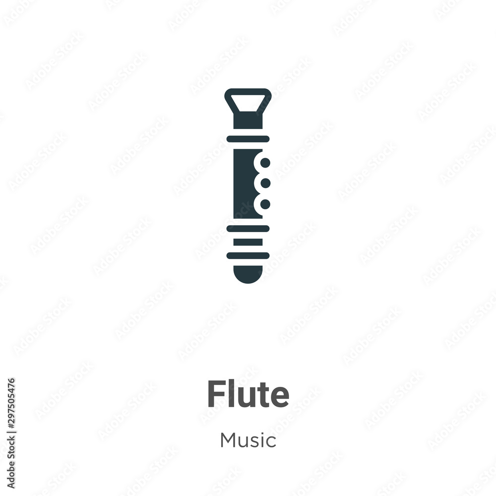 Flute vector icon on white background. Flat vector flute icon symbol ...
