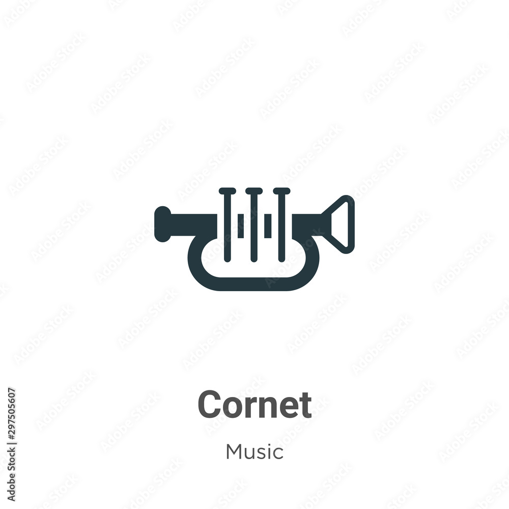 Cornet vector icon on white background. Flat vector cornet icon symbol ...