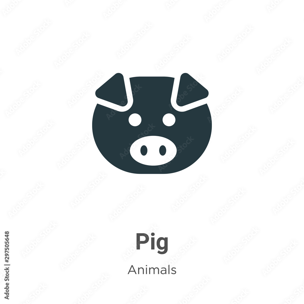 Pig vector icon on white background. Flat vector pig icon symbol sign ...