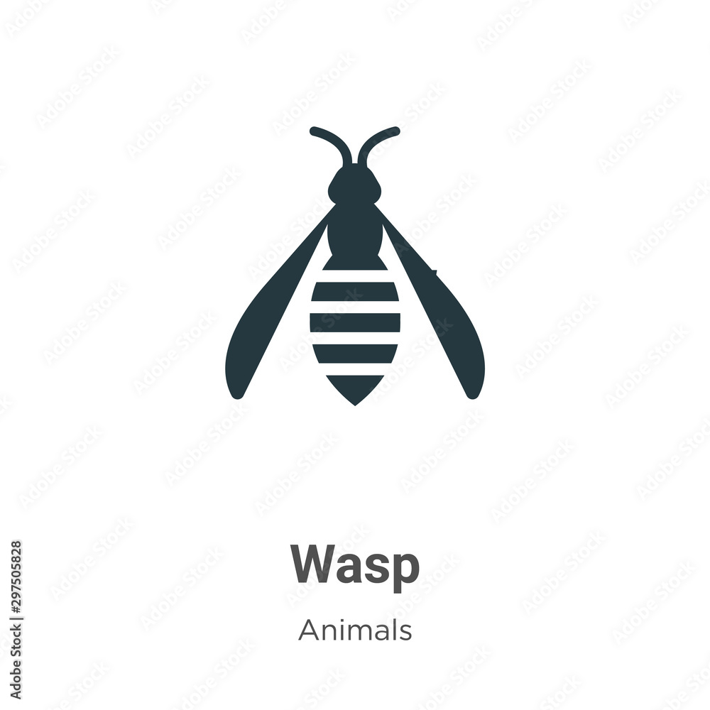 Wasp vector icon on white background. Flat vector wasp icon symbol sign ...