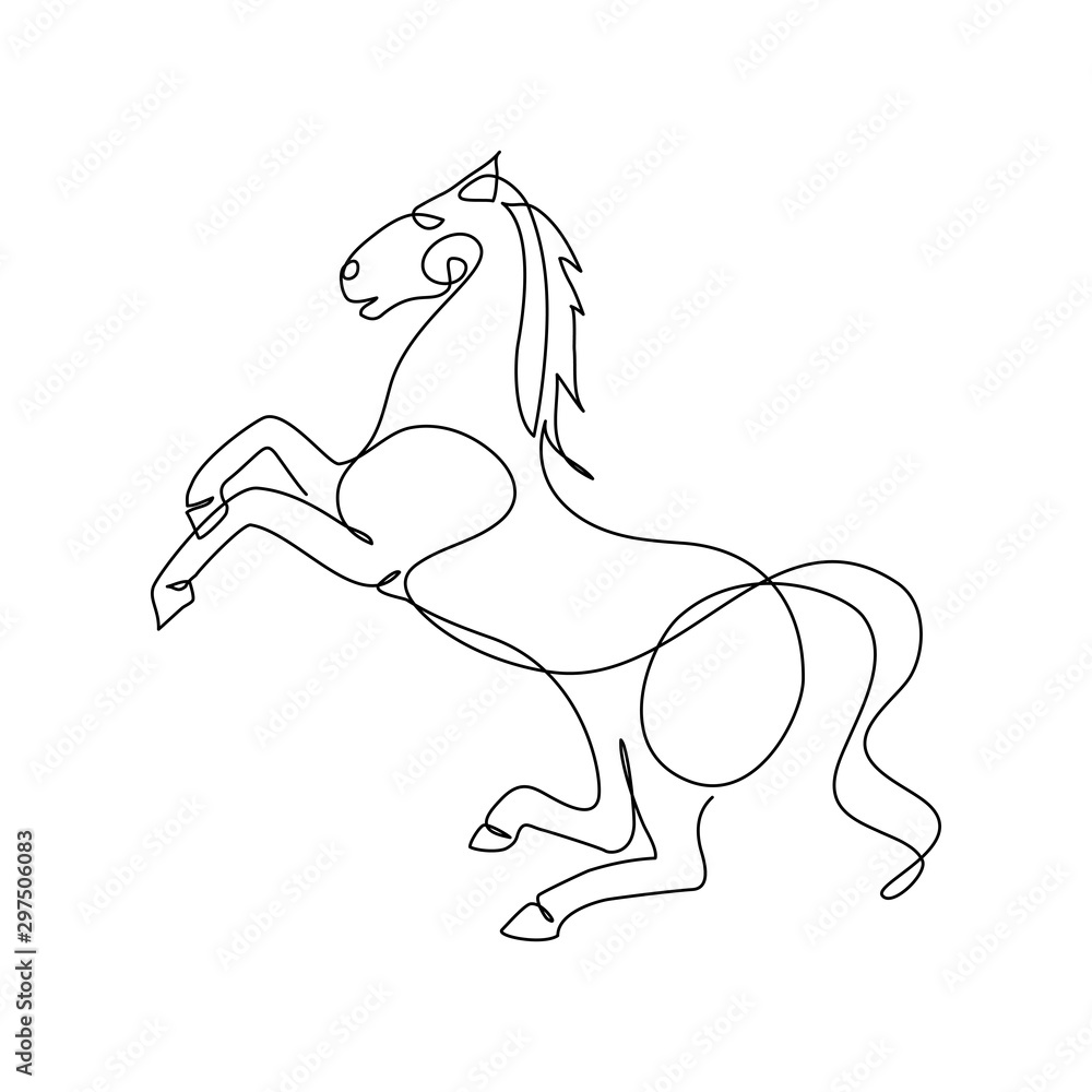 Horse continuous line drawing art. Abstract minimal horse icon, logo ...
