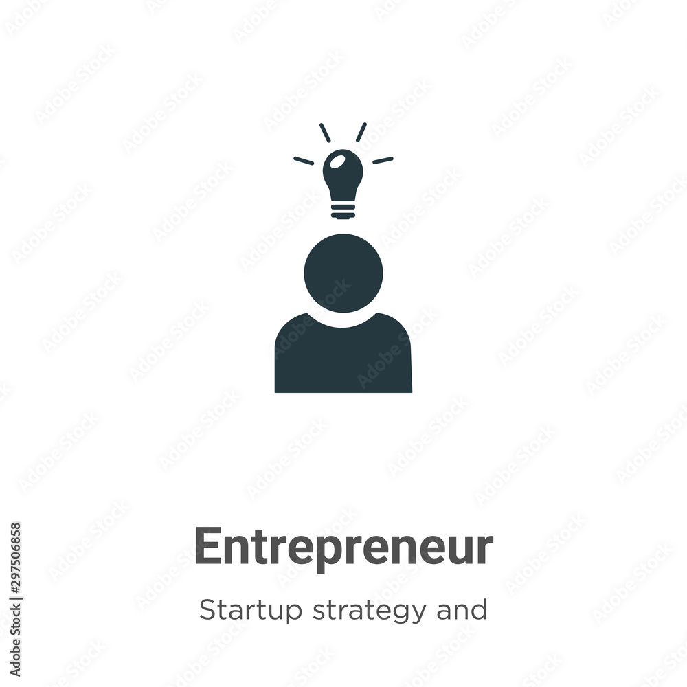 Entrepreneur vector icon on white background. Flat vector entrepreneur ...