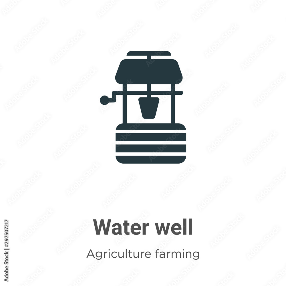 Water well vector icon on white background. Flat vector water well icon ...
