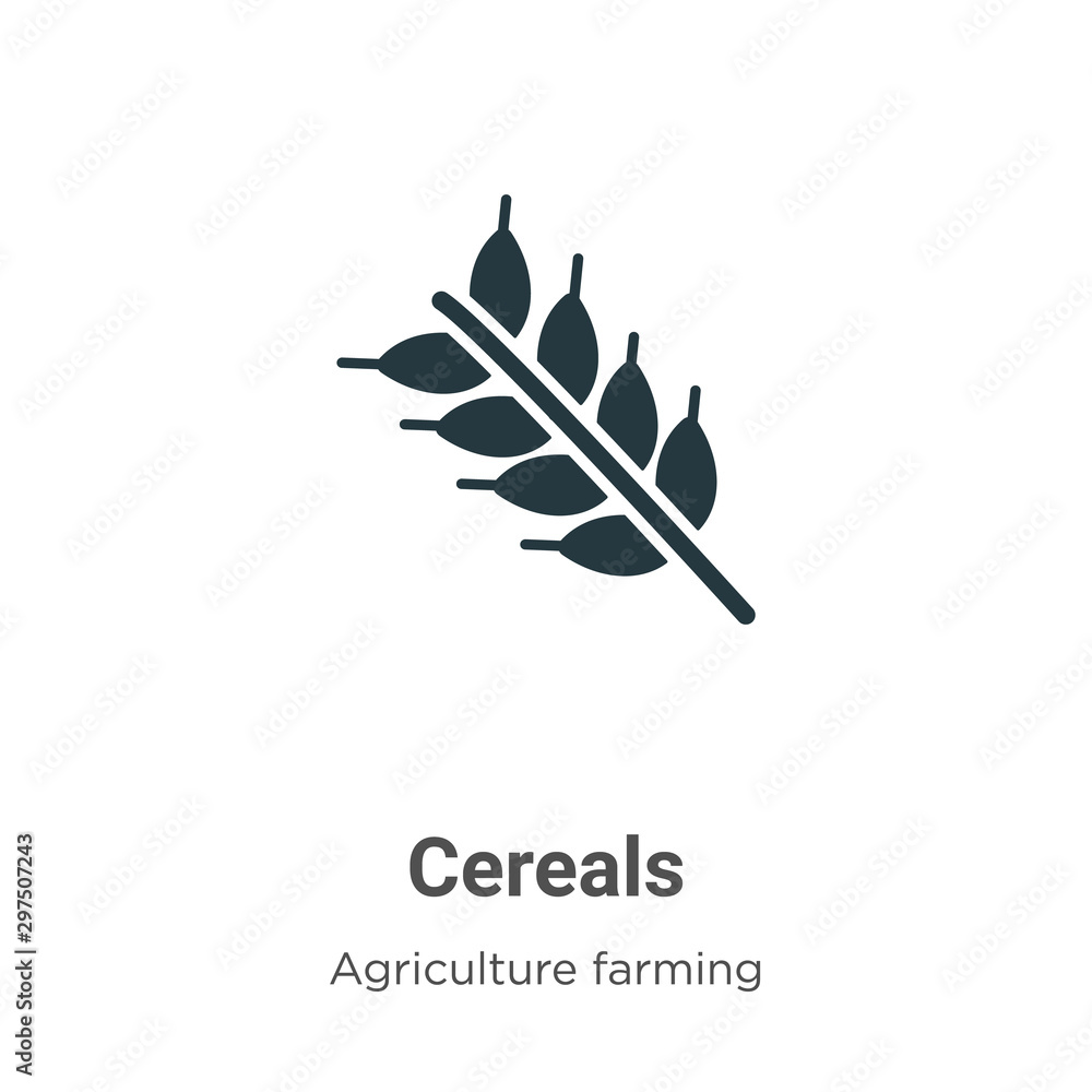 Cereals vector icon on white background. Flat vector cereals icon ...