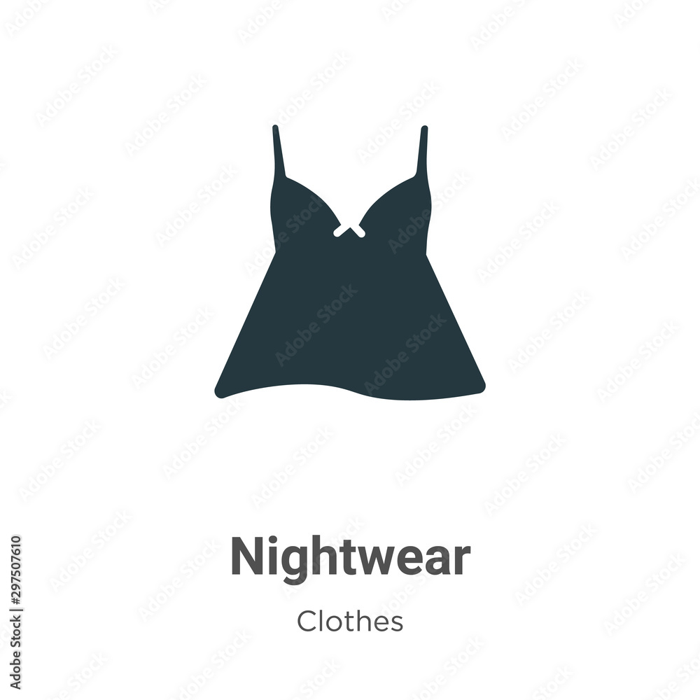 Nightwear vector icon on white background. Flat vector nightwear icon ...