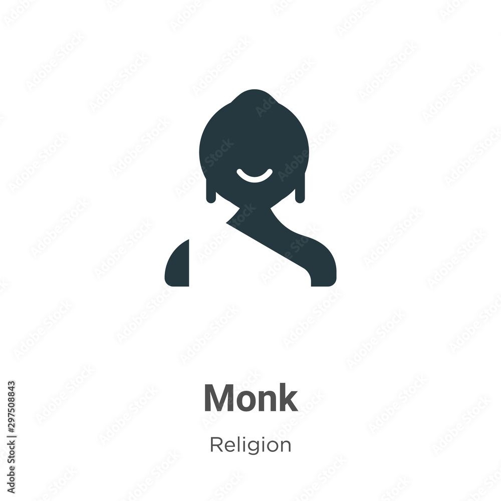 Monk vector icon on white background. Flat vector monk icon symbol sign ...