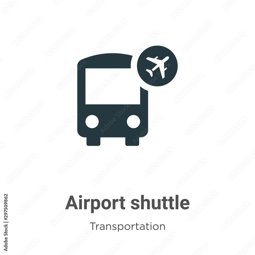 Airport shuttle vector icon on white background. Flat vector airport ...