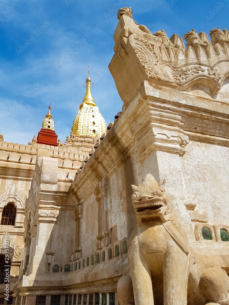 Ananda Temple, located in Bagan, Myanmar. It is regarded as a beautiful ...