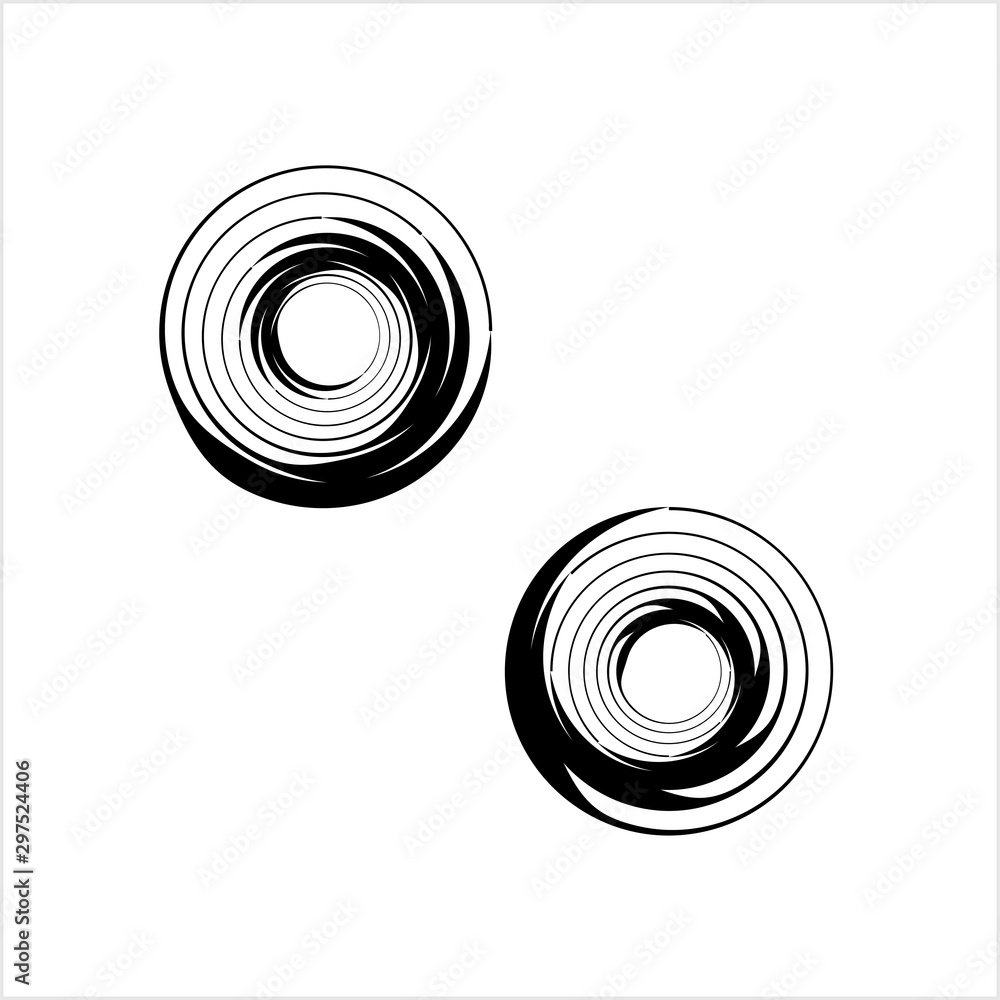 Geometric Shape Circle, Pinwheel Line Art Drawing Design Stock Vector ...