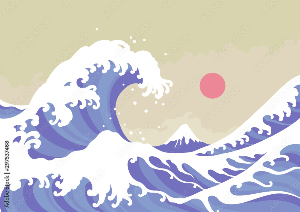 Big wave vector illustration Stock Vector | Adobe Stock