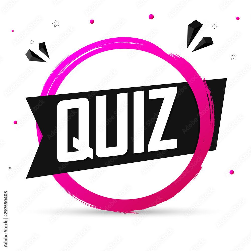 Quiz banner design template, grunge brush, vector illustration Stock ...